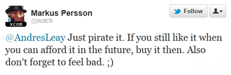 Quick Quotes: Notch's opinions on piracy | VG247