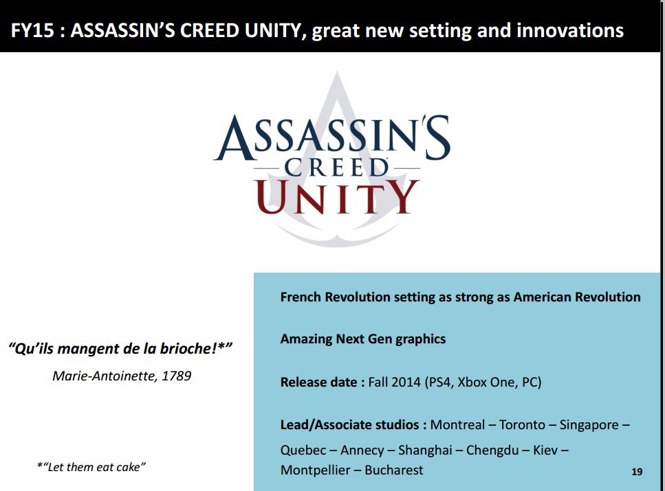 Assassin's Creed Unity one of two Assassin’s Creed games out this fall ...