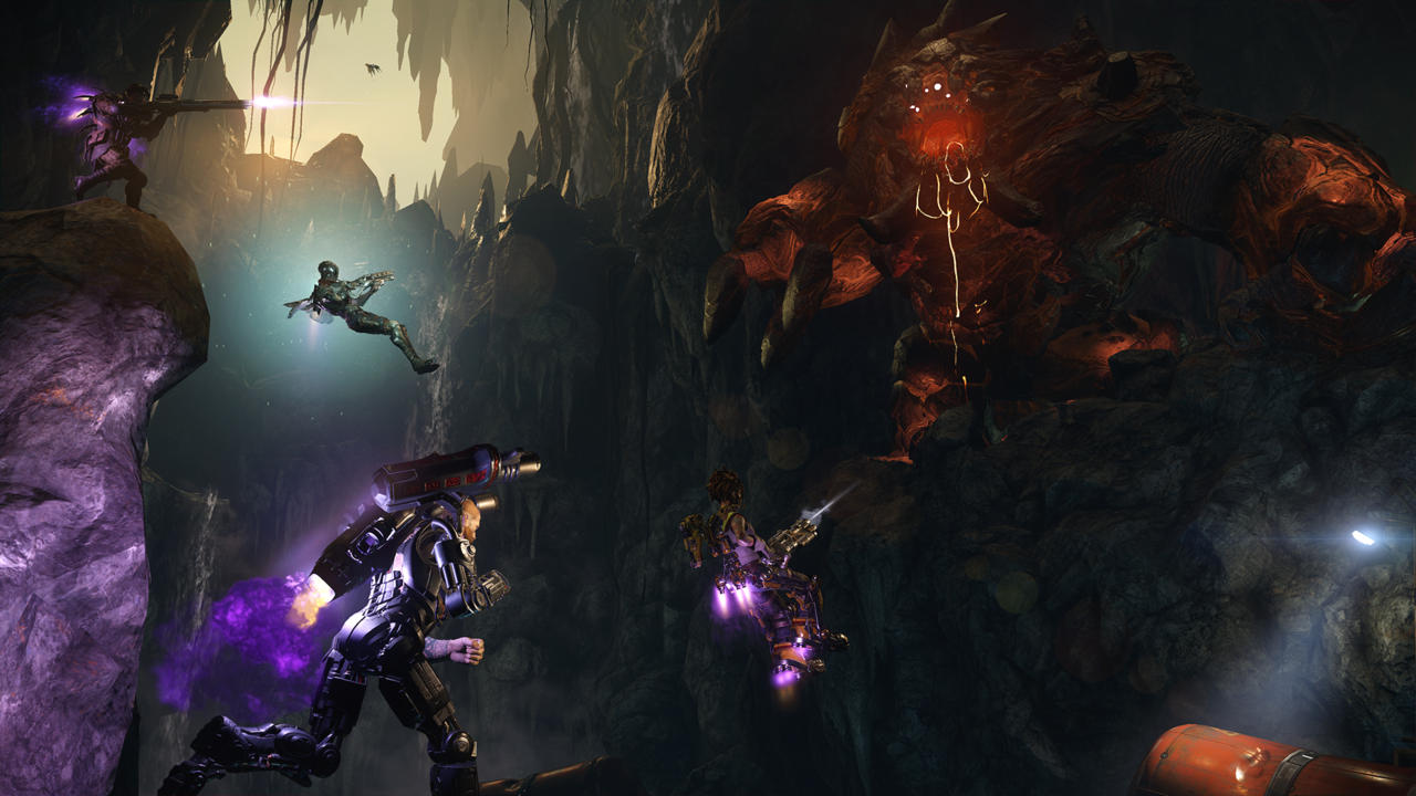 Take an in-depth look at Evolve's Behemoth monster and four new hunters ...