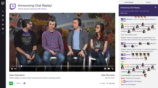 Twitch will now save the entire chat with stream archives | VG247