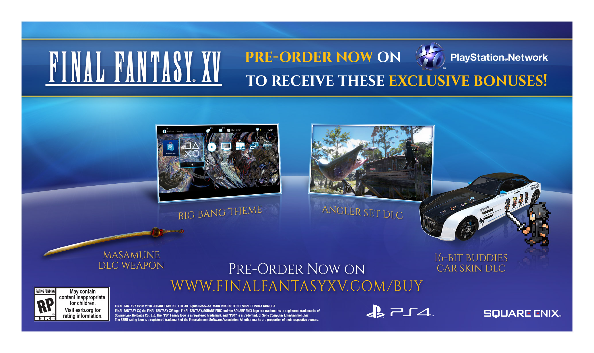 Take a closer look at the Final Fantasy 15 digital pre-order bonuses ...