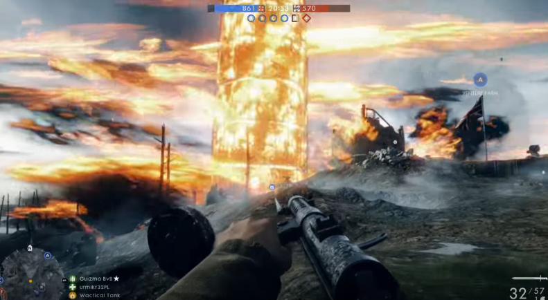 Battlefield 1 burning blimp turns into fiery twister