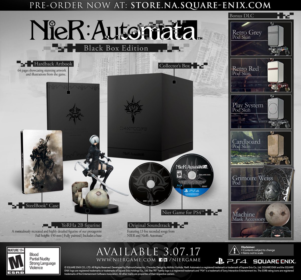 NieR: Automata's 2017 release date confirmed at PSX. Day One and Black ...