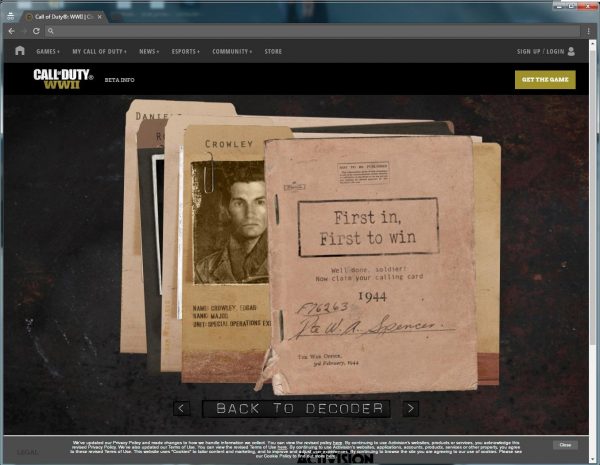Call of Duty: WW2 teaser site goes live with enough cryptic information ...