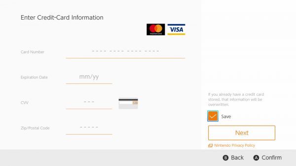 The Nintendo Switch eShop now lets you store your credit card info | VG247