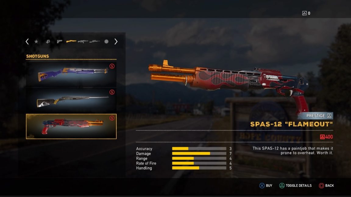 Far Cry 5: all Prestige weapons and vehicle skins and how much they cost