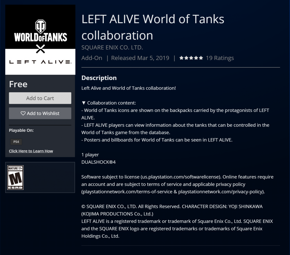 Left Alive gets free DLC that puts World of Tanks adverts in the game ...
