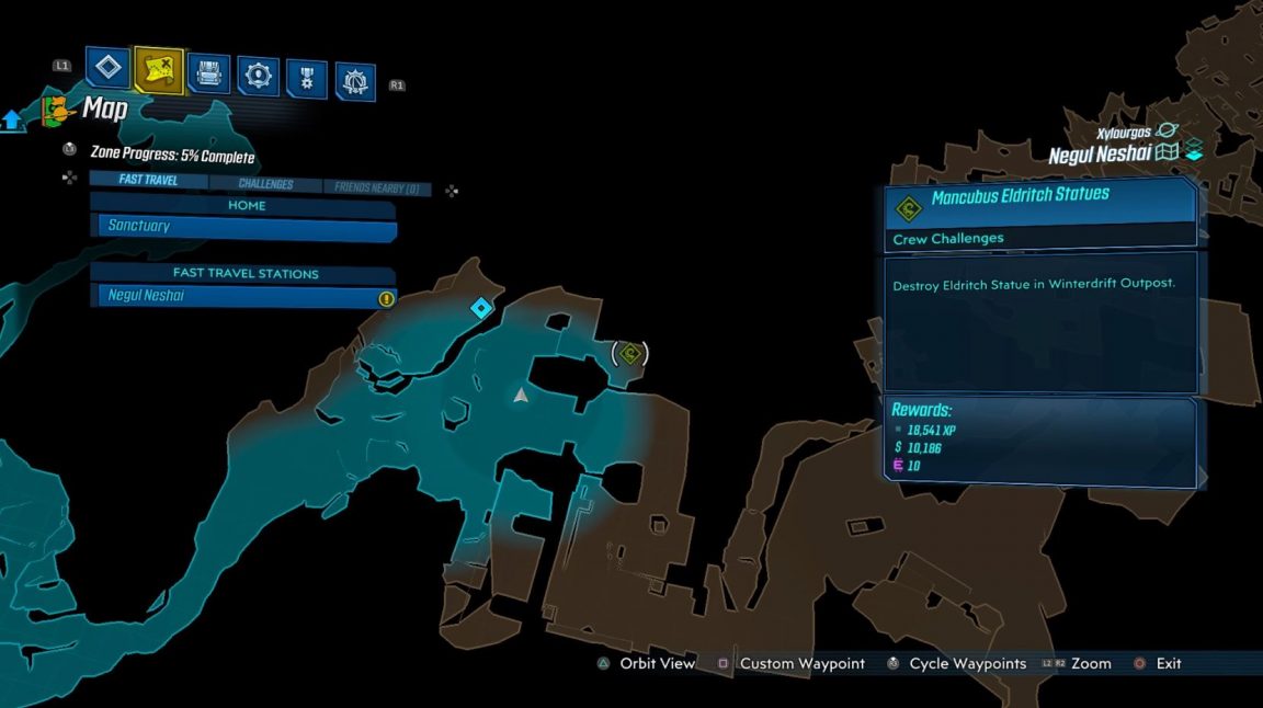 Borderlands 3: Mancubus Eldritch Statues areas