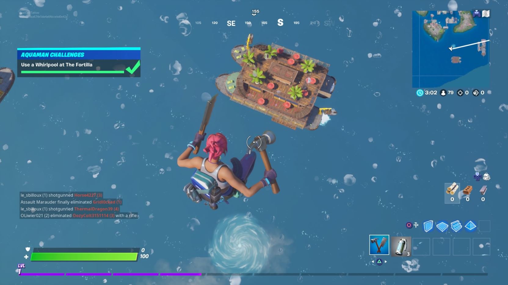 Fortnite Season 3 Aquaman Challenges - Use a Whirlpool at the Fortilla ...