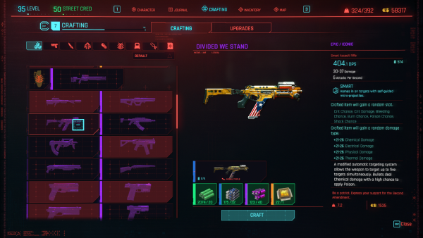 Cyberpunk 2077 Crafting | Where to get legendary upgrade and item ...