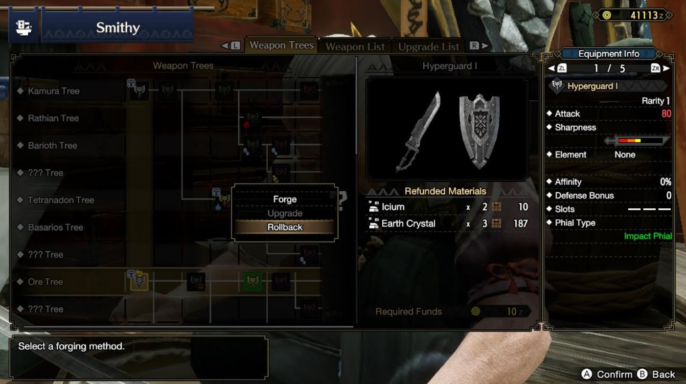 Monster Hunter Rise Smithy | How to upgrade, Ramp-Up, and Rollback | VG247